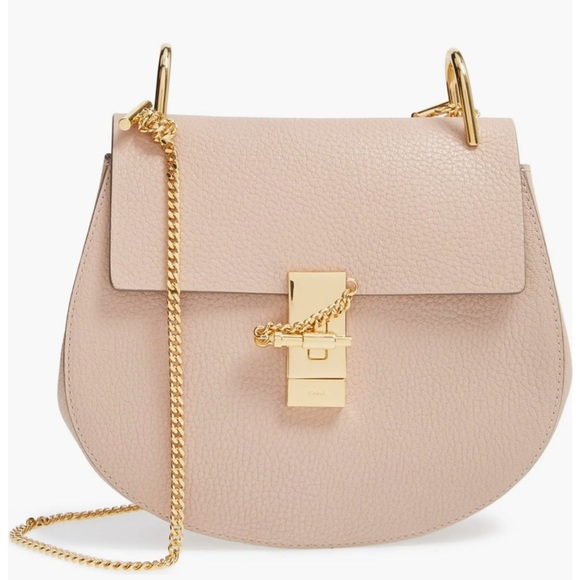 Chloe | Bags | Chloe Drew Leather Shoulder Bag Cement Pink | Poshmark